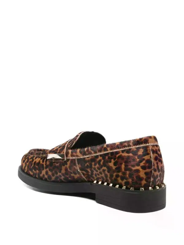 Ash Leopard-print Studded Loafers