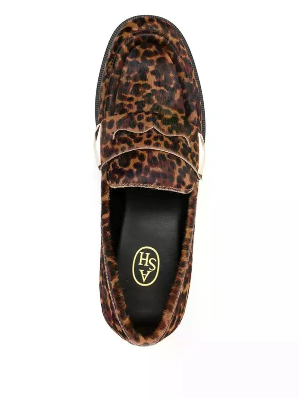 Ash Leopard-print Studded Loafers