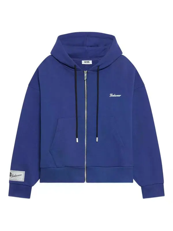 Gcds Zip-up Hoodie - Blue