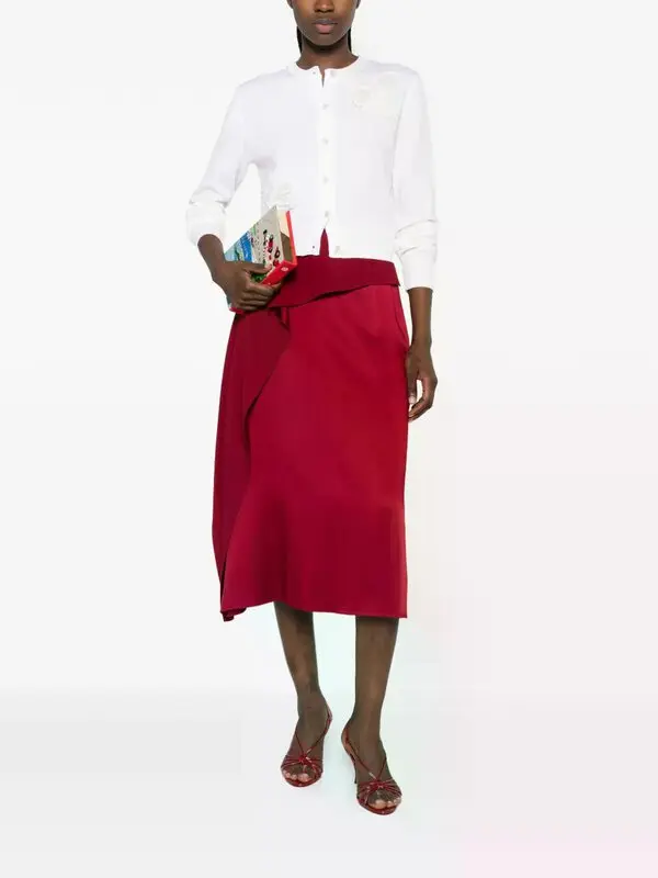 Erdem Draped Asymmetric Midi Skirt - Red