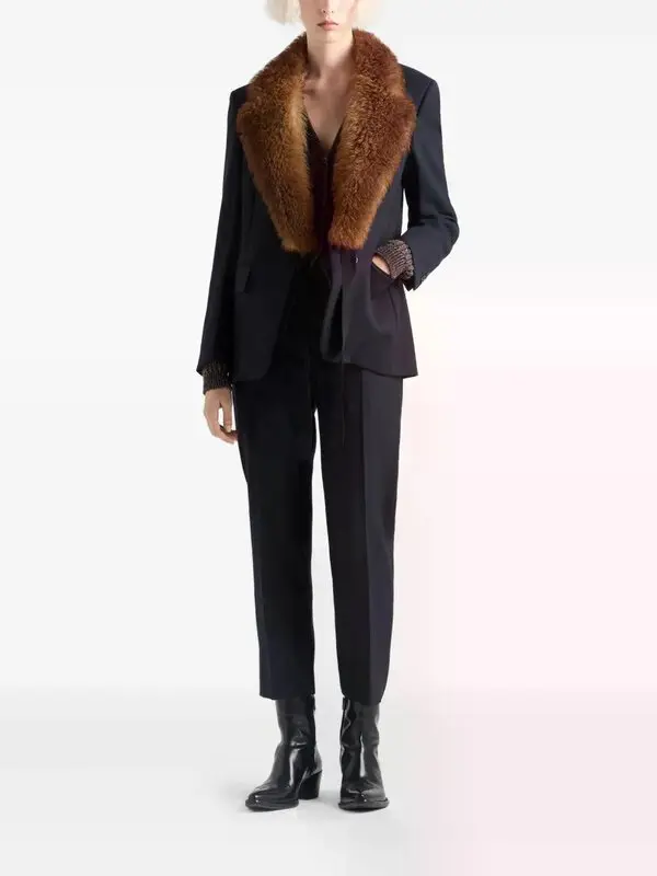 Prada Rush-stitch Wool Trousers - Blue