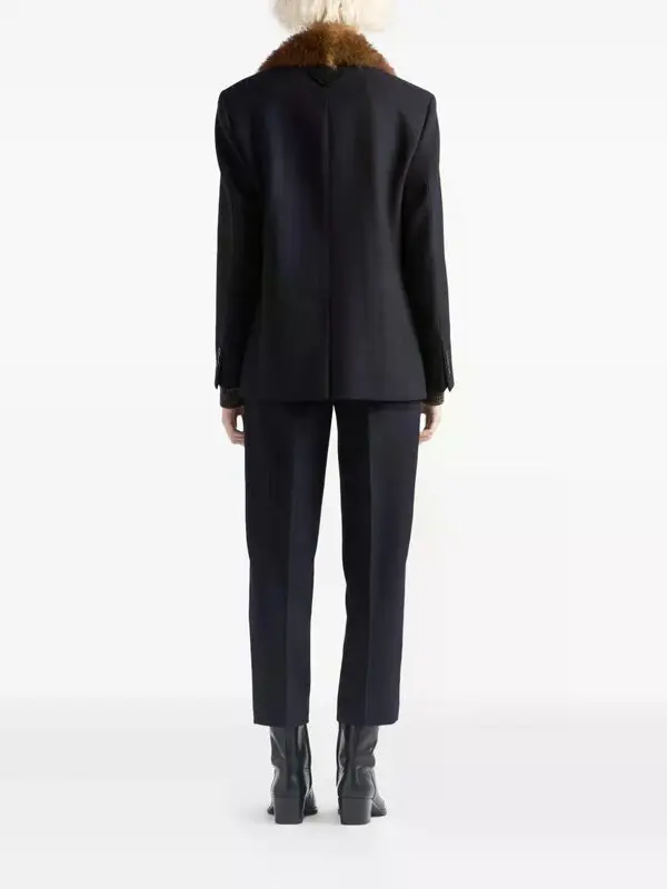 Prada Rush-stitch Wool Trousers - Blue