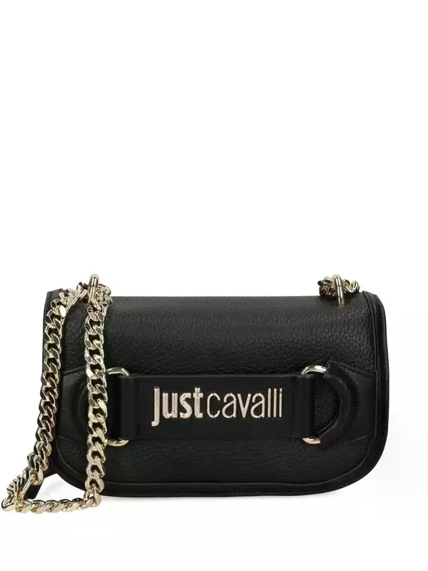 Just Cavalli Logo Plaque Crossbody Bag - Black