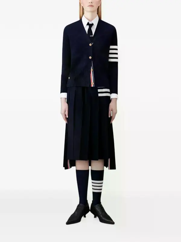 Thom Browne V-neck Cardigan With Four-bar Stripes