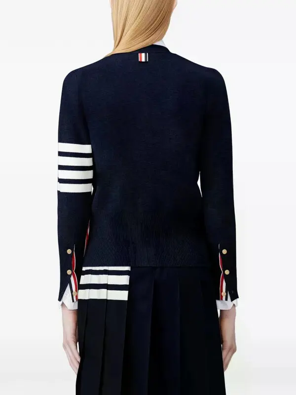 Thom Browne V-neck Cardigan With Four-bar Stripes