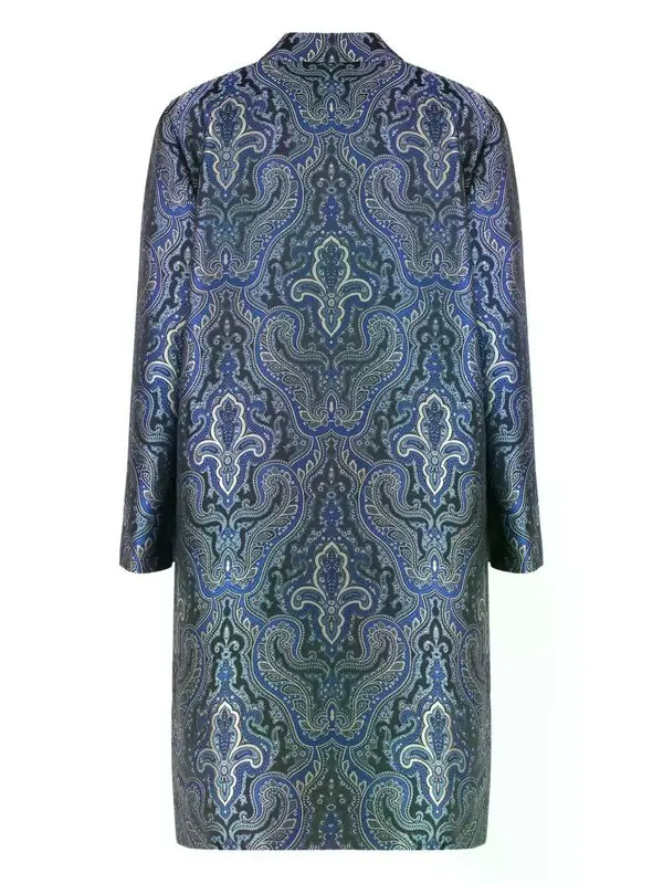 CARLOTTA CANEPA Patterned Jacquard Single-breasted Coat - Blue