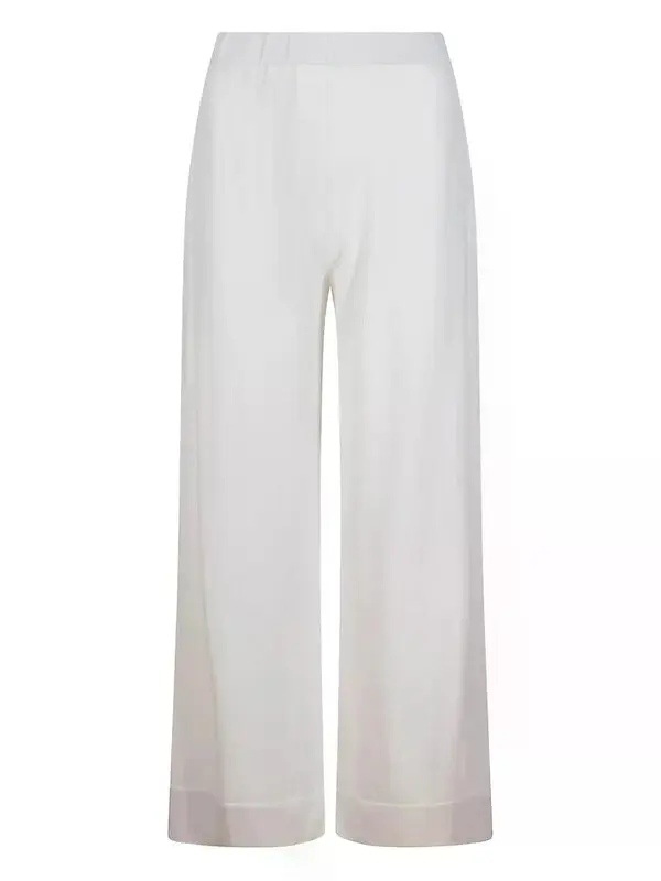 Liviana Conti Elasticated Waistband Wide Leg Trousers - White
