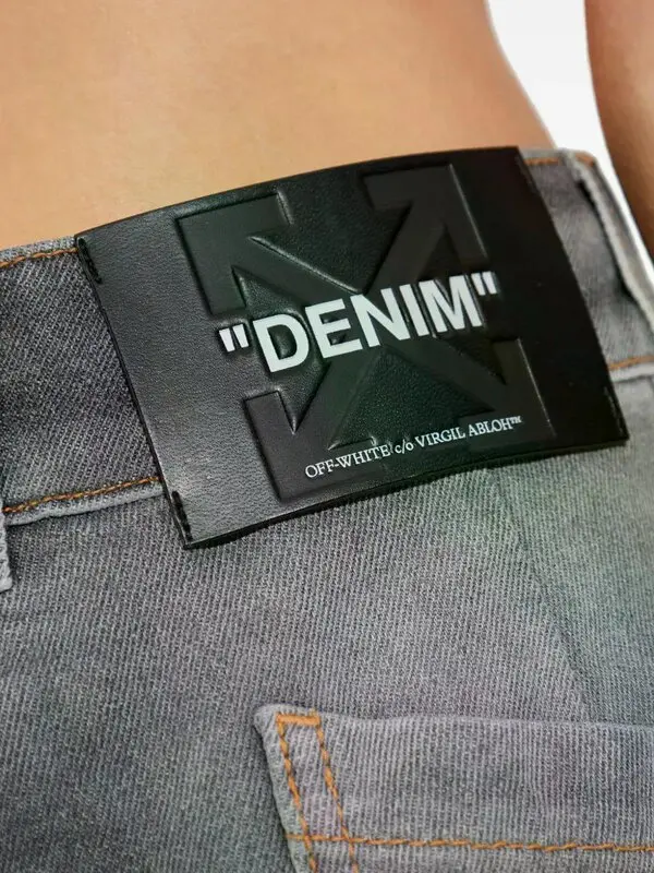 Off-White Washed Denim Cargo Jeans