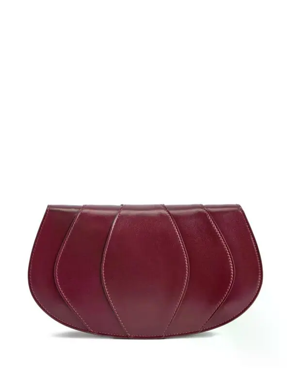 GIUSEPPE ZANOTTI Orbits Leather Clutch Bag With Crystal Embellishment - Red