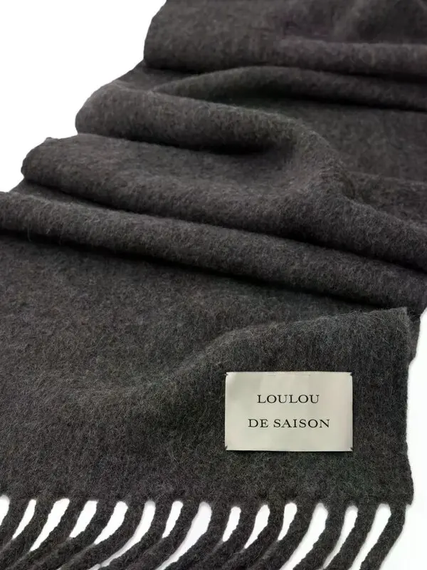Loulou De Saison Santo Fringed Scarf - Grey
