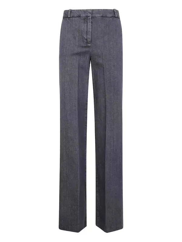 KILTIE Pressed-crease Cotton Trousers - Grey