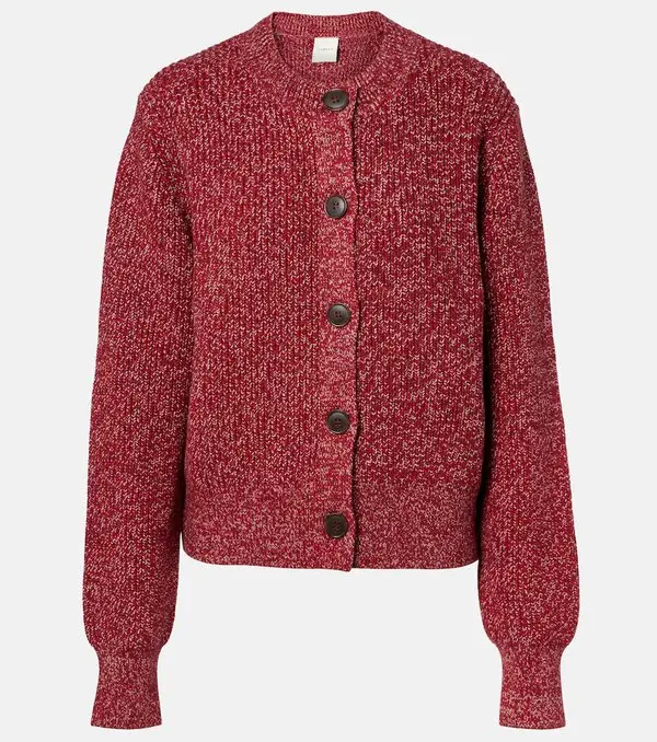 Varley Patricia Ribbed Knit Cardigan - Red