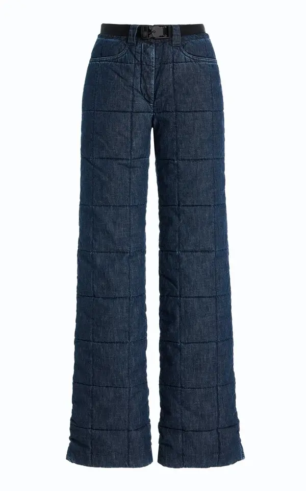 IENKI IENKI Chalet Quilted Down Denim Pants - Blue