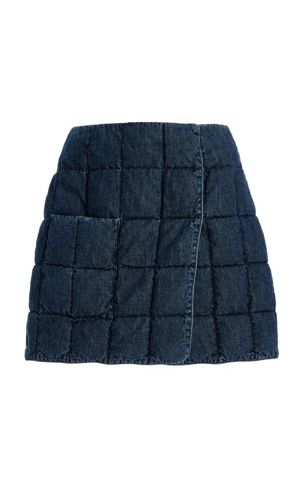 IENKI IENKI Plahta Quilted Denim Mini Skirt - Blue