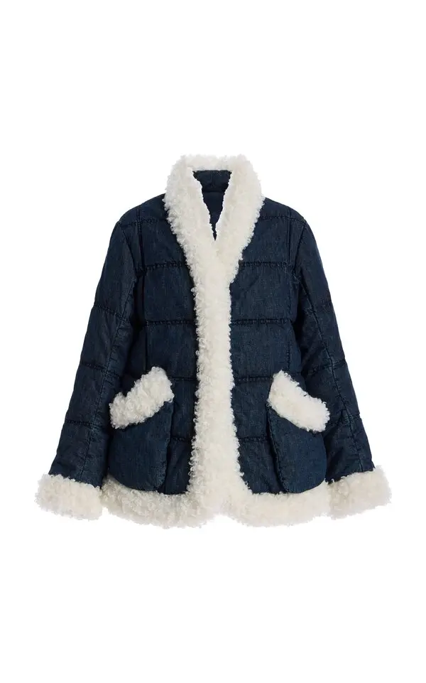 IENKI IENKI Keptar Quilted Denim Down Jacket - Blue