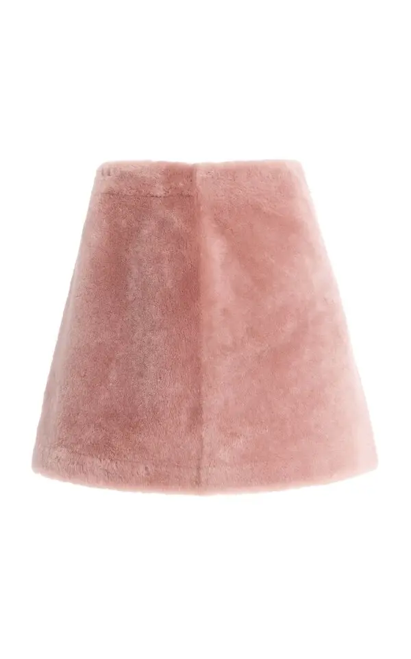 ARMA Olivia Shearling Mini Skirt - Pink