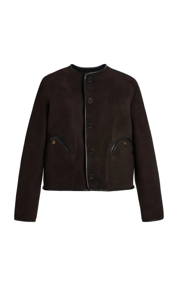 BLAZÉ MILANO Gliss Reversible Shearling Bolero - Brown