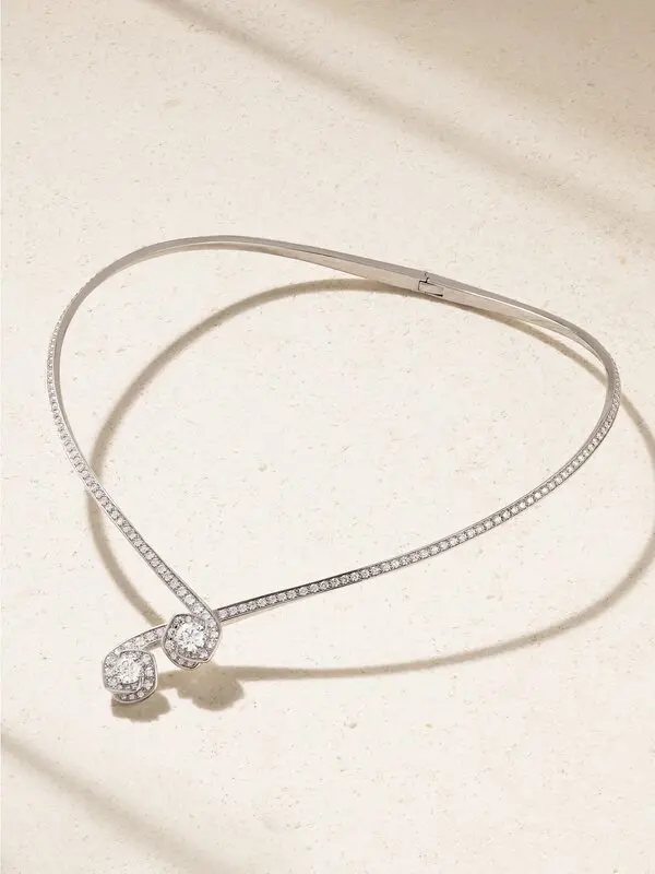 DAVID MORRIS Frozen Kiss 18-karat White Diamond Necklace - Gold