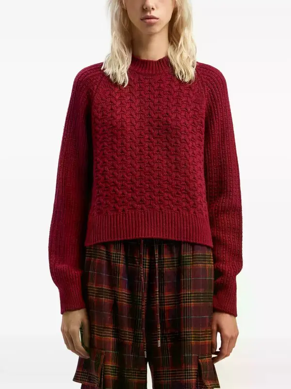 Palm Angels Curved Logo Ribbed Panel Sweater