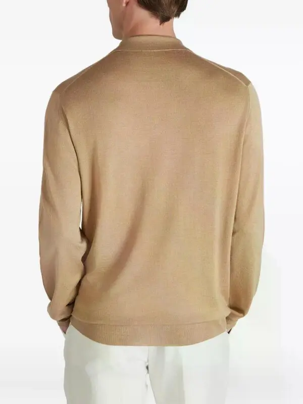 ZANONE Cashmere Silk Polo Shirt - Neutrals