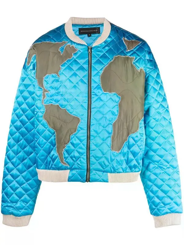 WHO DECIDES WAR Global Grid Bomber Jacket - Blue