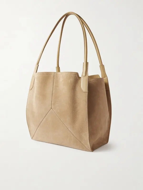 Victoria Beckham Soft Mini Leather-trimmed Suede Tote