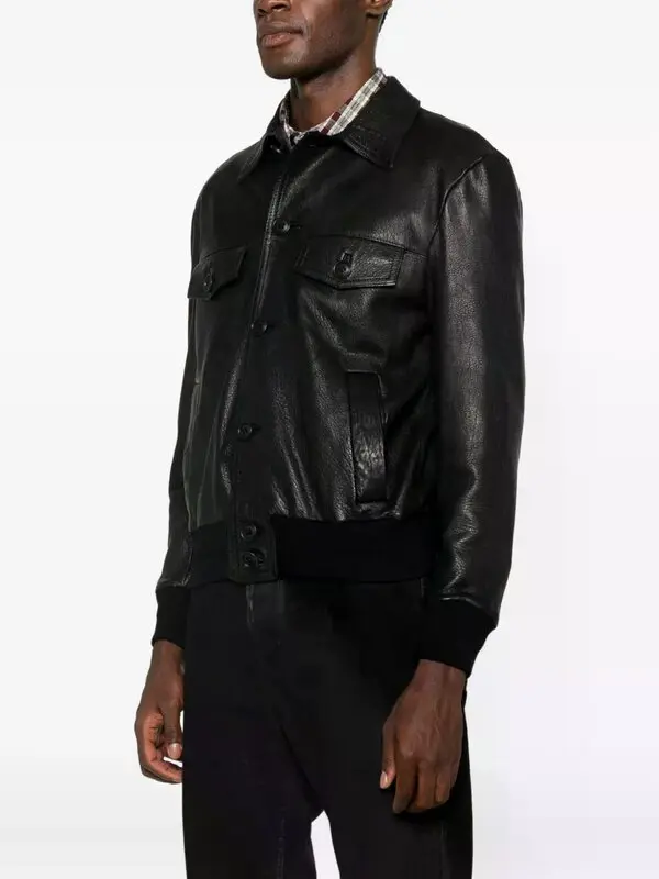 SALVATORE SANTORO Collared Leather Jacket