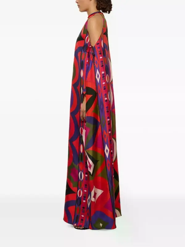 Emilio Pucci Printed Silk Kaftan Maxi Dress - Red