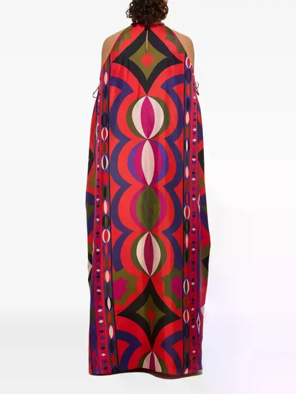 Emilio Pucci Printed Silk Kaftan Maxi Dress - Red