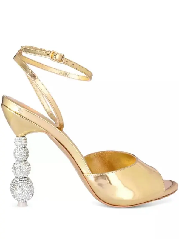 SOPHIA WEBSTER Natalia Crystal-heeled Sandals - Gold