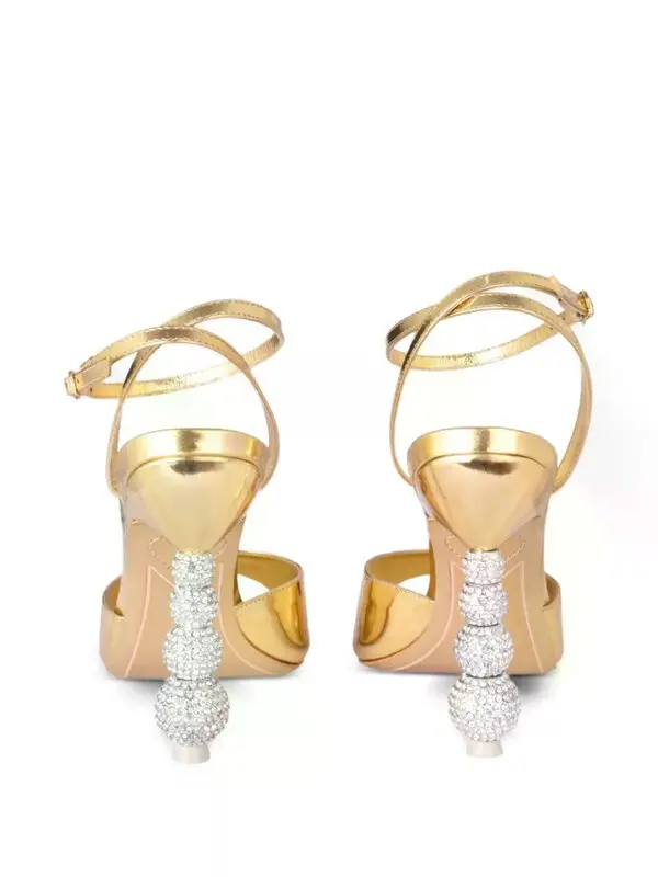 SOPHIA WEBSTER Natalia Crystal-heeled Sandals - Gold