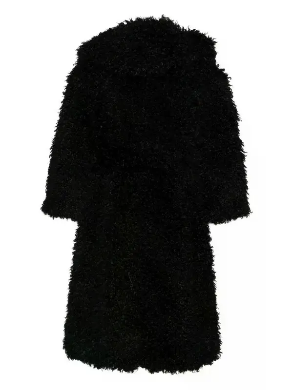 ROTATE BY BIRGER CHRISTENSEN Long-sleeved Faux-fur Coat - Black