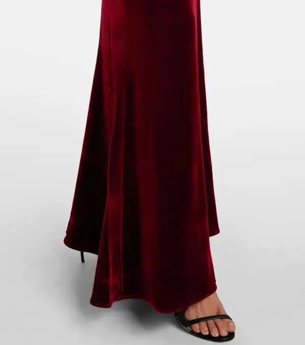 Roland Mouret Off-shoulder Velvet Gown