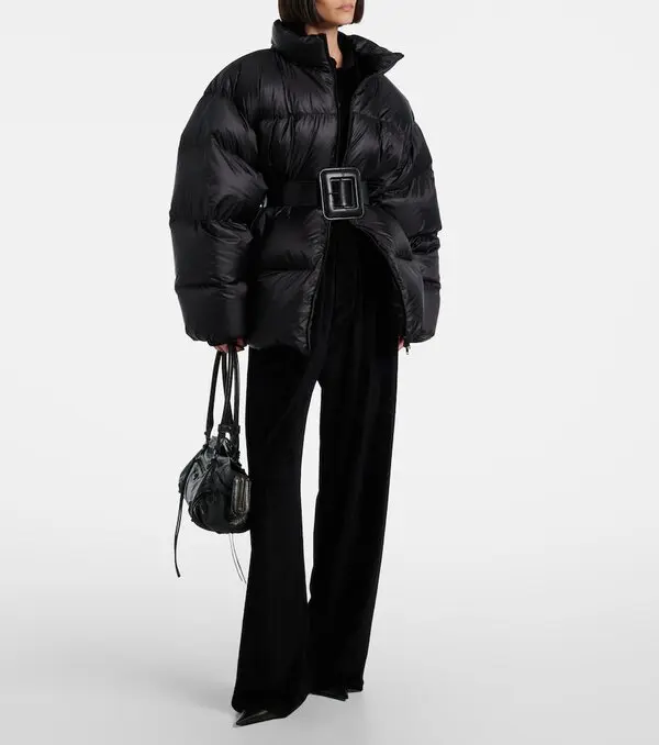 Balenciaga Hourglass Belted Down Jacket
