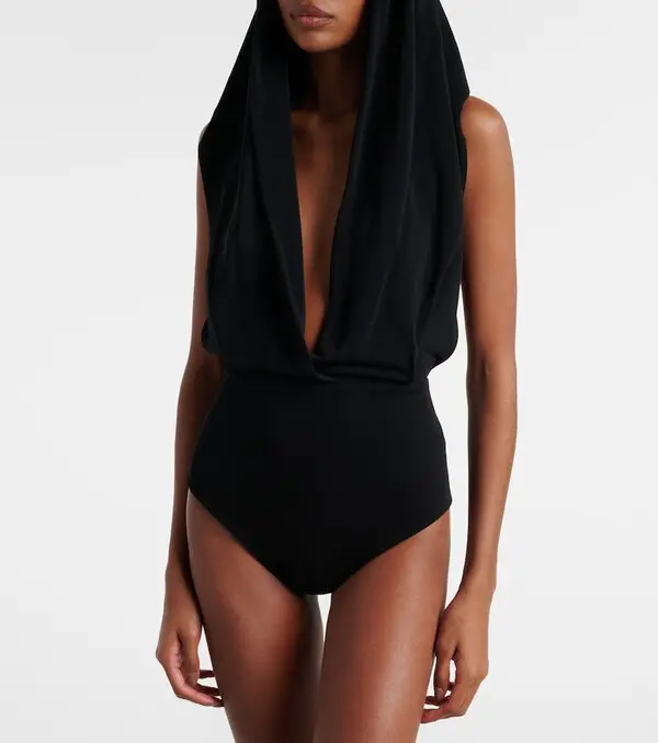 Balmain Hooded Jersey Bodysuit