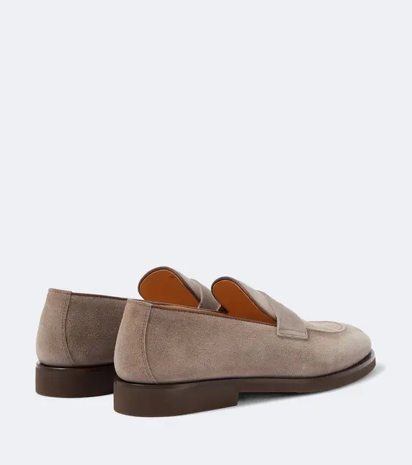 Brunello Cucinelli Suede Penny Loafers - Grey