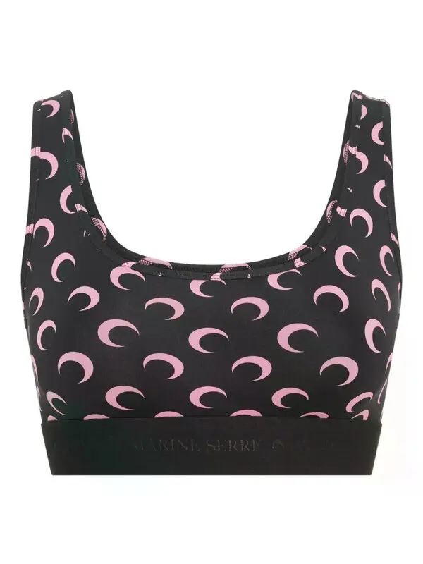 MARINE SERRE Moon-printed Jersey Sports Bra