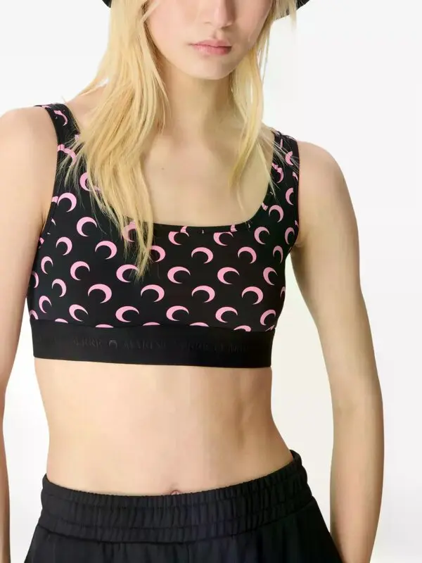 MARINE SERRE Moon-printed Jersey Sports Bra