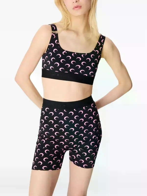 MARINE SERRE Moon-printed Jersey Sports Bra