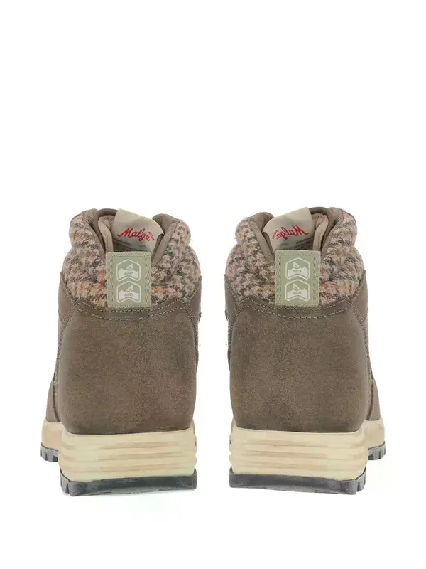 AUTRY Houndstooth Panel Lace-up Boots - Neutrals