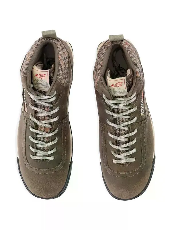 AUTRY Houndstooth Panel Lace-up Boots - Neutrals