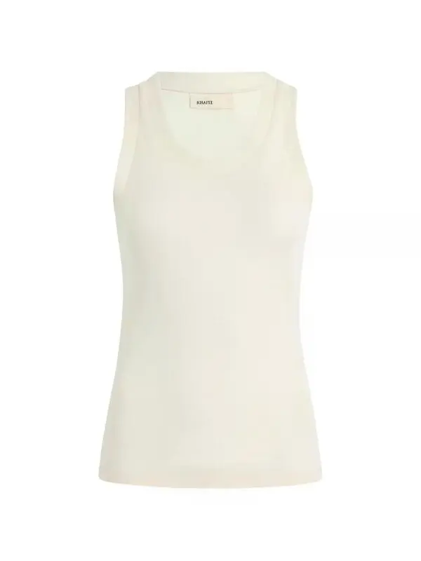 Khaite Isha Sleeveless Ribbed Top - Neutrals