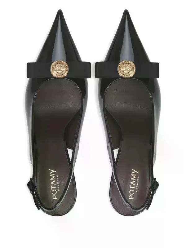 POTAMY 110mm Leather Heeled Pumps