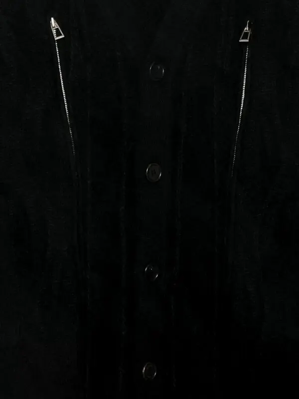 SONGZIO Button-up Cardigan With Zip Detailing