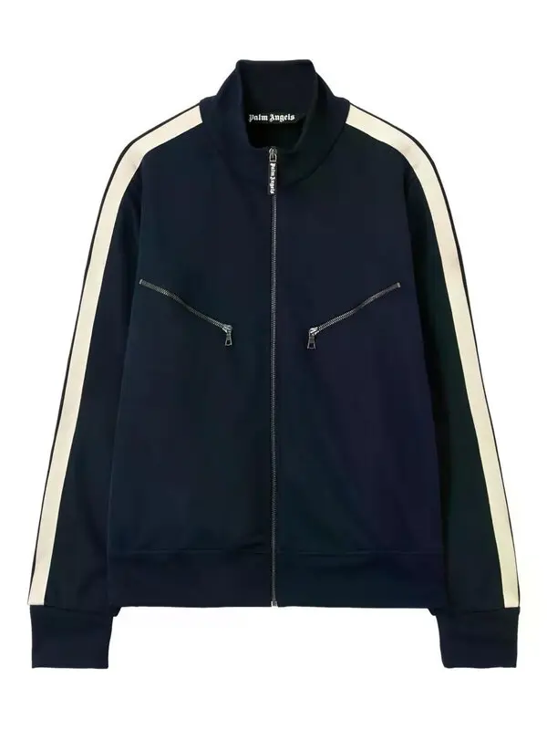 Palm Angels Curved-logo Zip-up Sweatshirt