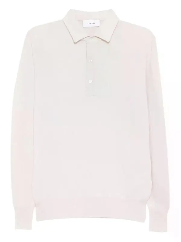 LARDINI Logo Embroidered Polo - Neutrals