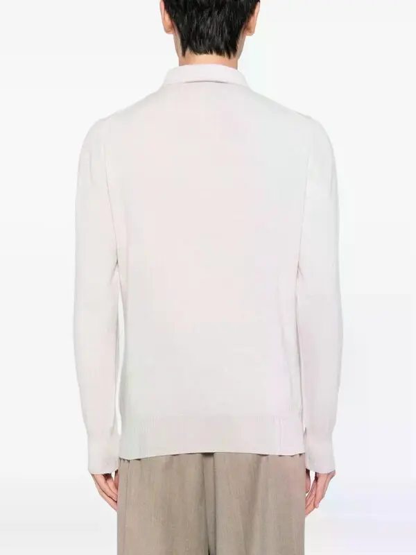 LARDINI Logo Embroidered Polo - Neutrals