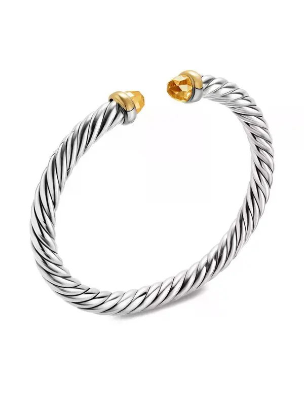 David Yurman Sterling And 14k Yellow Gold Citrine Cable Flex® Bracelet