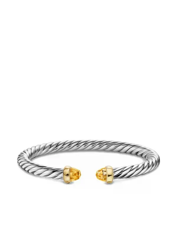 David Yurman Sterling And 14k Yellow Gold Citrine Cable Flex® Bracelet