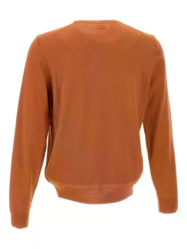 BOSS Crew Neck Embroidered Wool Sweater